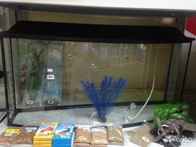 Аквариум тв 90л (Пласт. крышка+ патрон) 160x1000